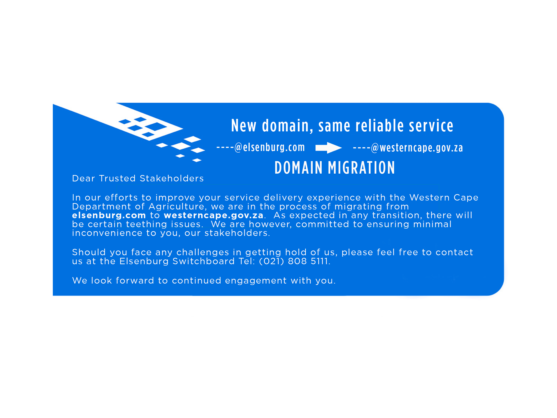 We are migrating - new domain - same reliable service - Western Cape ...