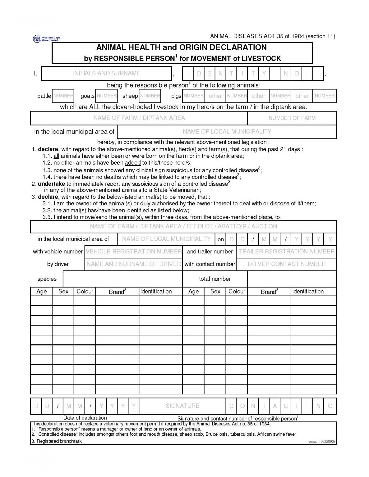Animal health and disease control - Western Cape Department of Agriculture